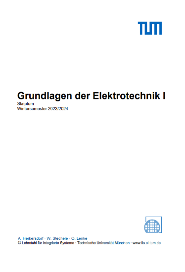 Shop der Fachschaft MSE. Grundlagen der Elektrotechnik I - Skript Shop der Fachschaft MSE. Grundlagen der Elektrotechnik I - Skript